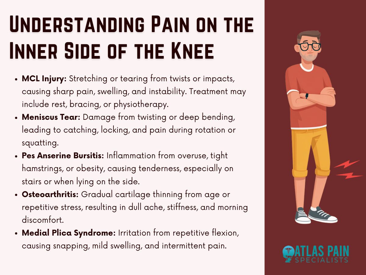 Pain on Medial Side of Knee: Causes and Relief Options - Atlas Pain ...